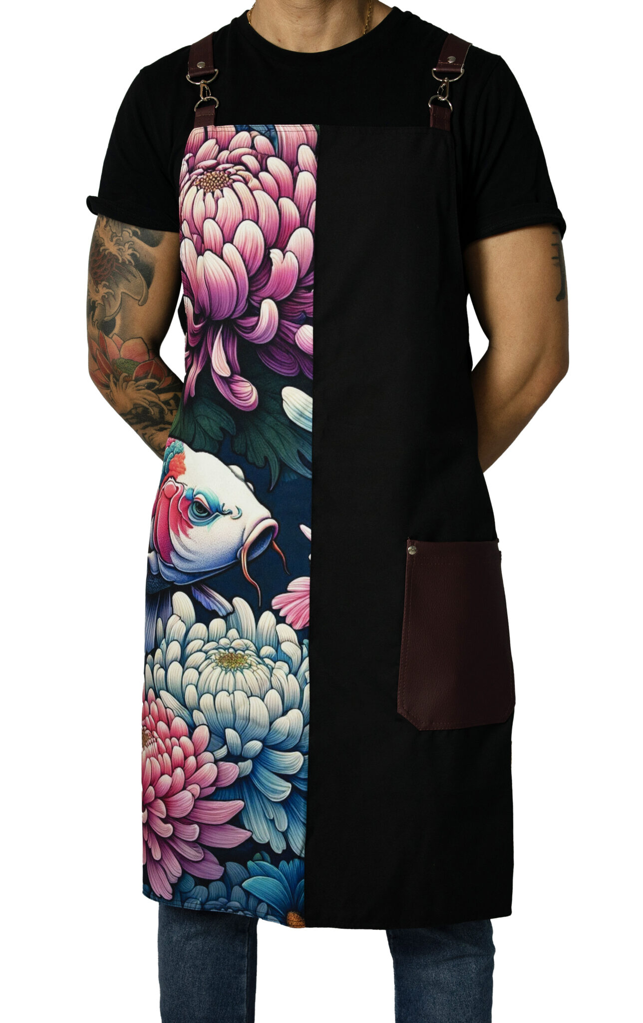 Apron Japanese Koi: Elegant Chef Clothing & Uniforms in Dubai